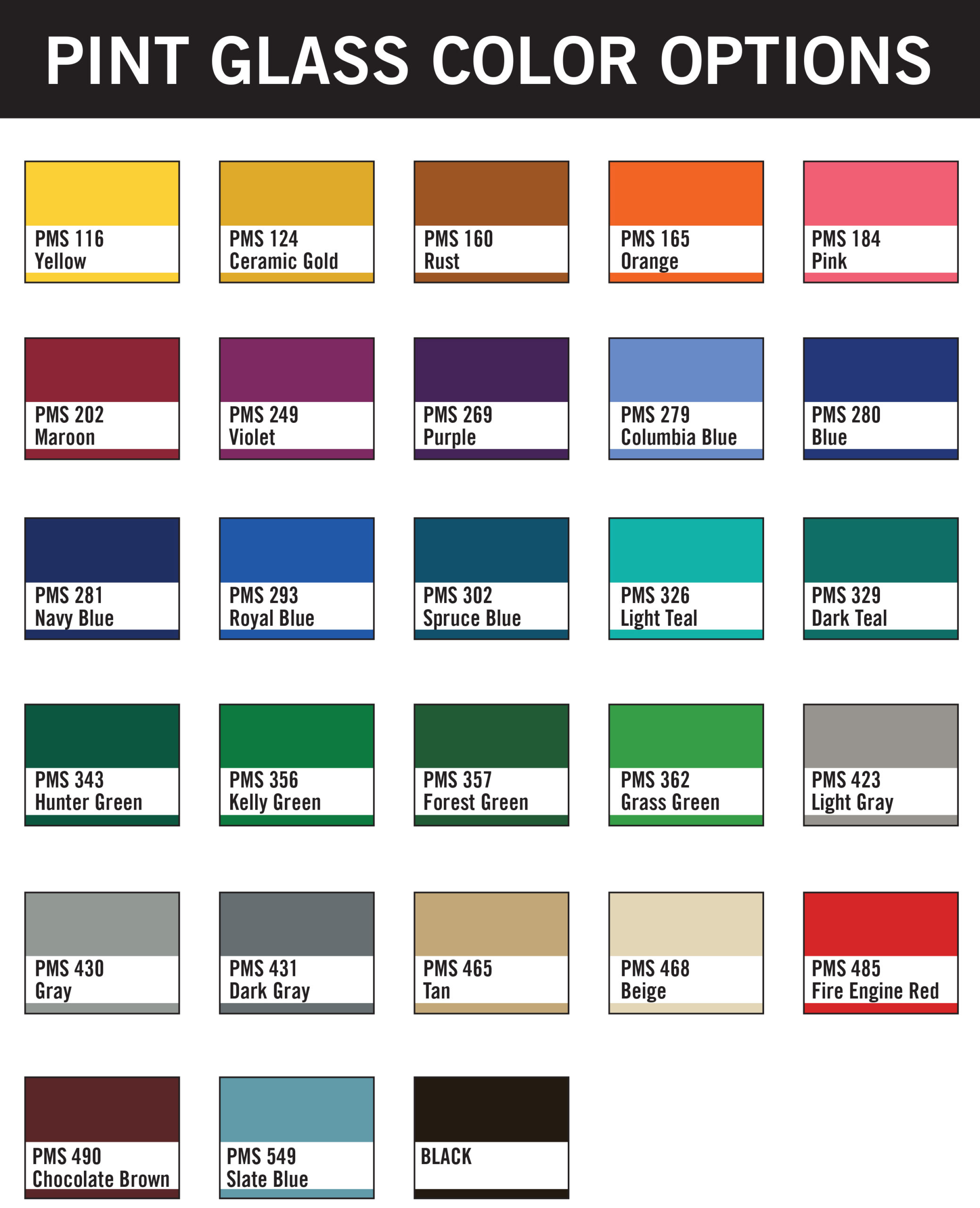 Pint Glass Colors – Media USA Inc.